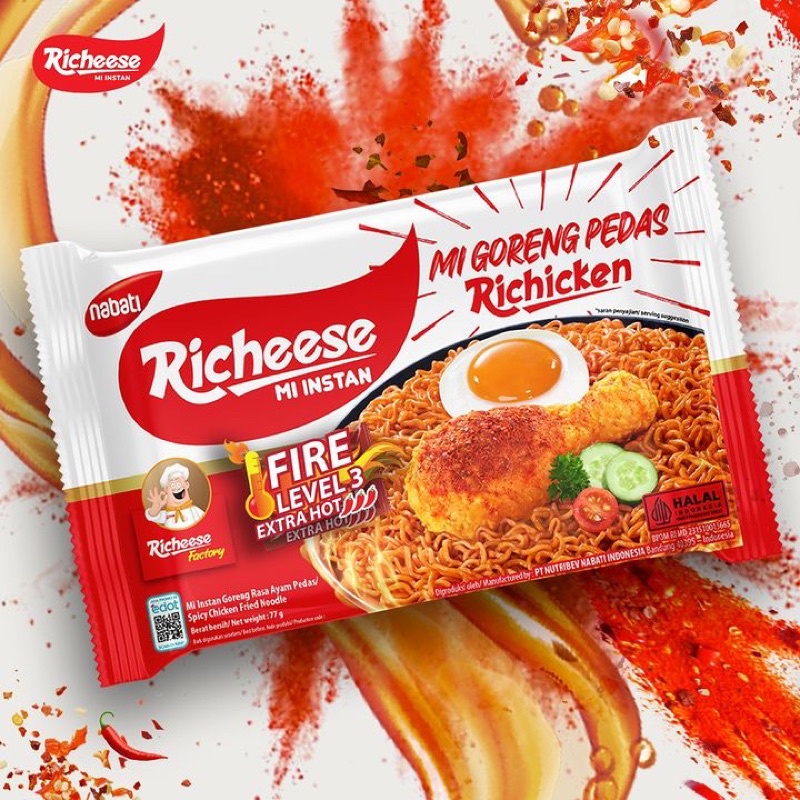 Jual Richeese mie instant Mie Goreng Keju Mie Richeese Pedas nabati ...