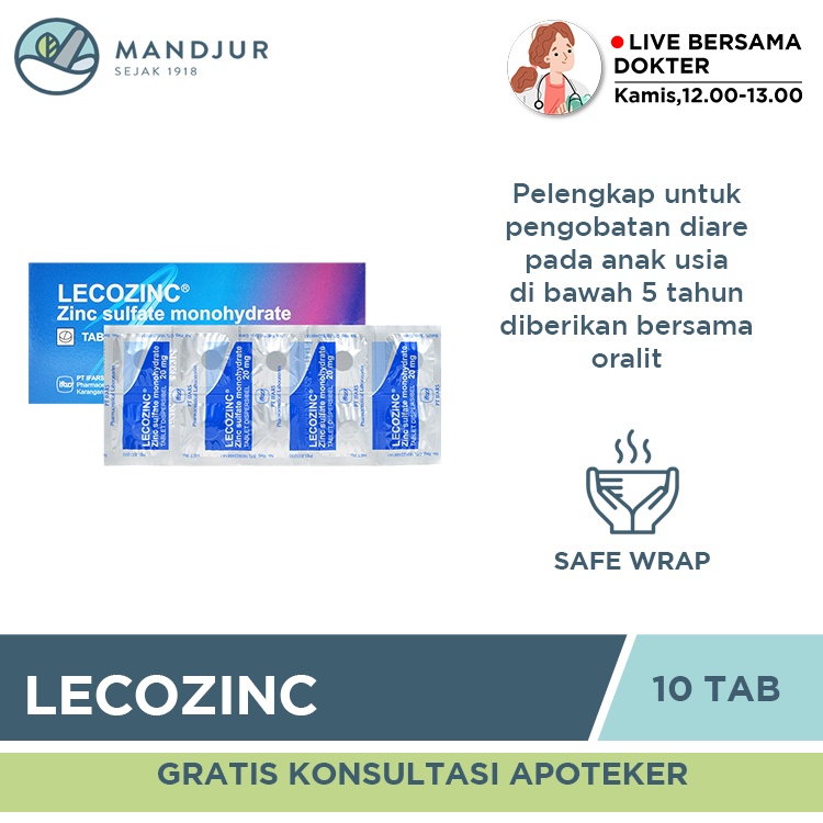 Jual Lecozinc 10 Tablet - Obat Pelengkap Diare Anak | Shopee Indonesia