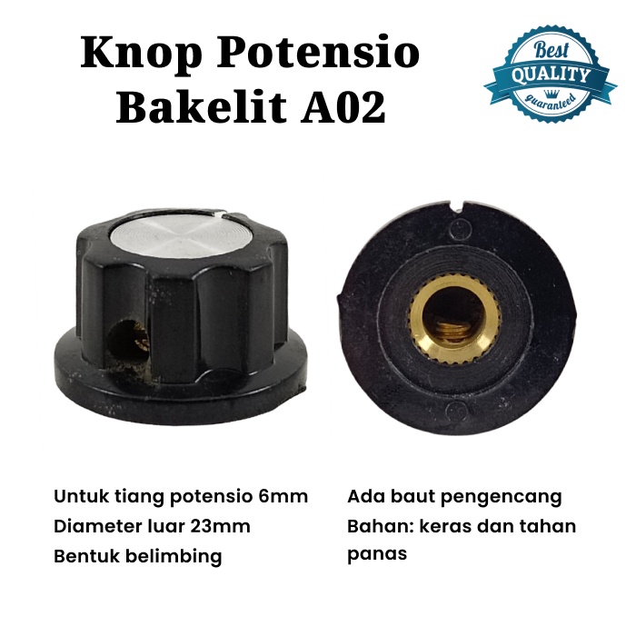 Jual Knop Potensio Bakelit Baut A02 knob Belimbing Diameter 23mm ...