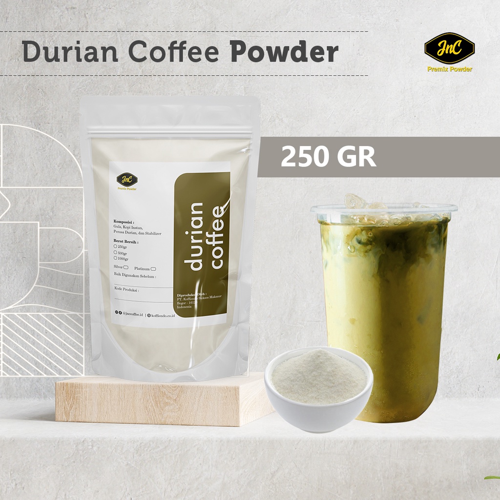 Jual JnC Durian Coffee Silver Powder 250gr I Bubuk minuman Durian kopi | Shopee Indonesia