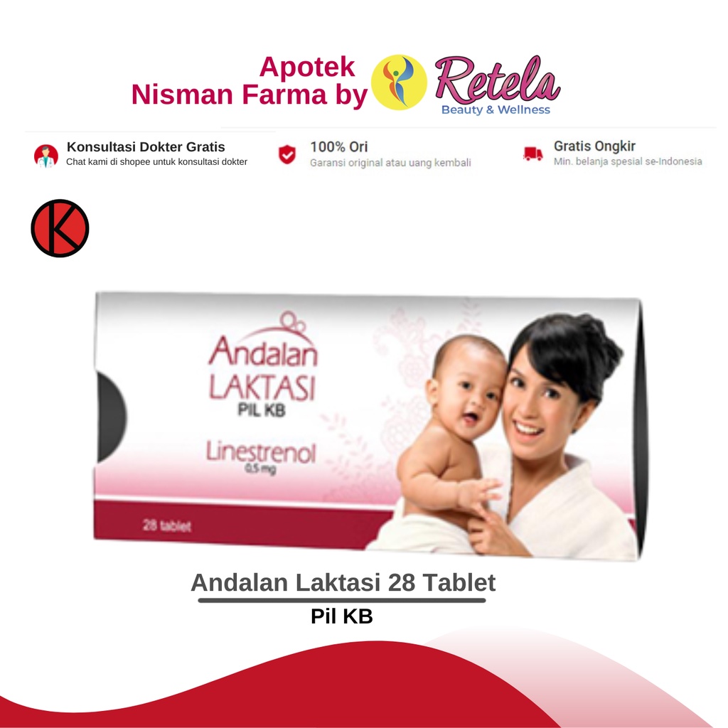 Jual Andalan Laktasi 28 Tablet / PIl KB / Kontrasepsi Oral | Shopee ...