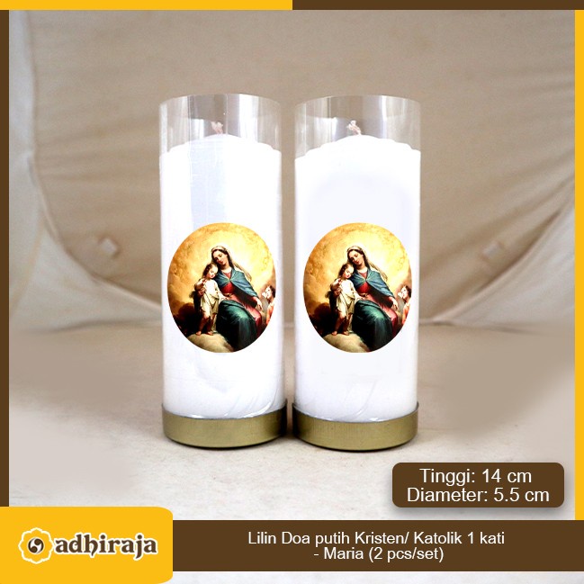 Jual Lilin Misa Doa Rohani Bunda Maria Devosi Putih 14cm Pilar Kati Model 3 | Shopee Indonesia