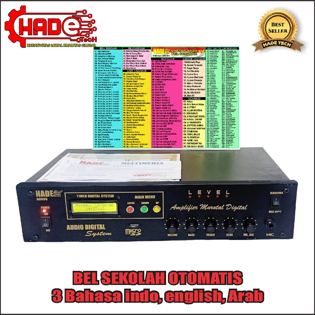 Jual BEL OTOMATIS SEKOLAH 3 BAHASA | Shopee Indonesia