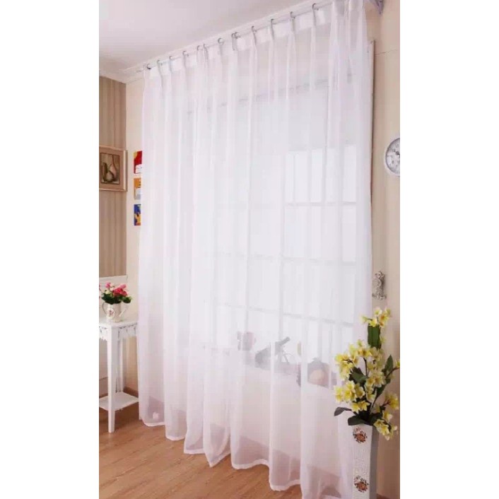 Jual Dalaman gorden putih polos/Vitrage polos/vitras polos/tirai ...