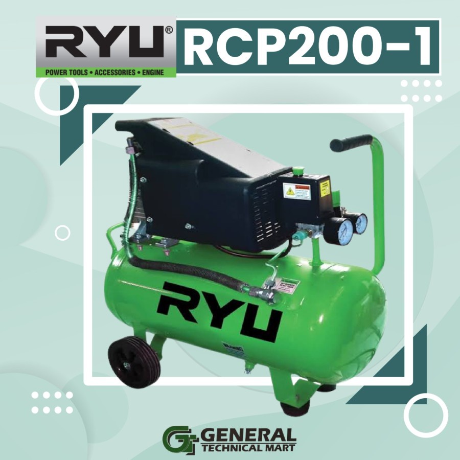 Jual RYU RCP200-1 RCP 200-1 Kompresor 2 HP 2HP 35 Liter Portable Compressor | Shopee Indonesia