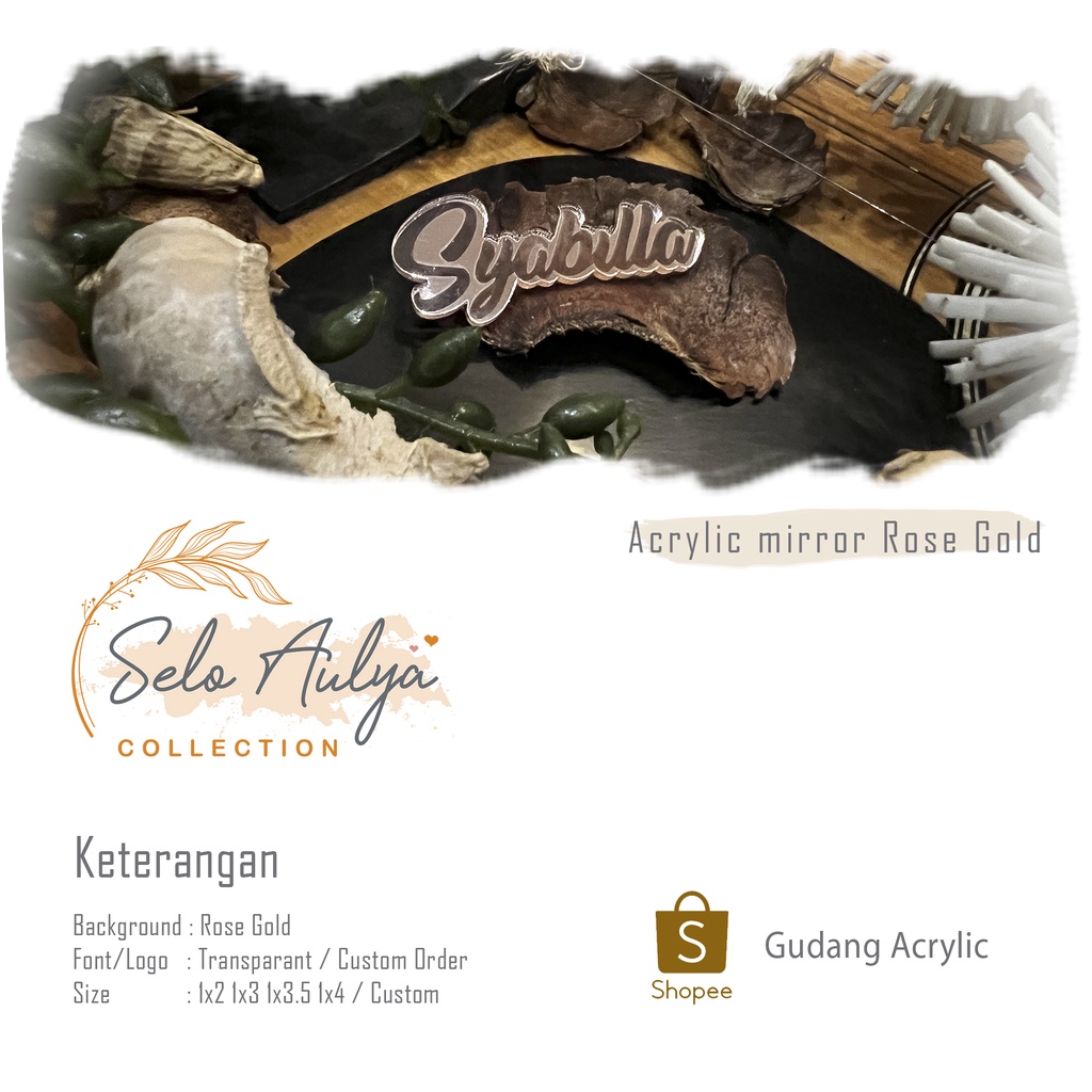 Jual Label Akrilik grafir dan laser cutting Mirror GOLD plat gambar ...