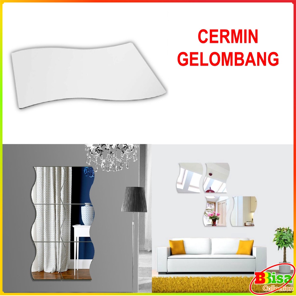 Jual MM - Stiker Cermin Kaca Dinding Gelombang Anti Pecah Acrylic Kaca ...