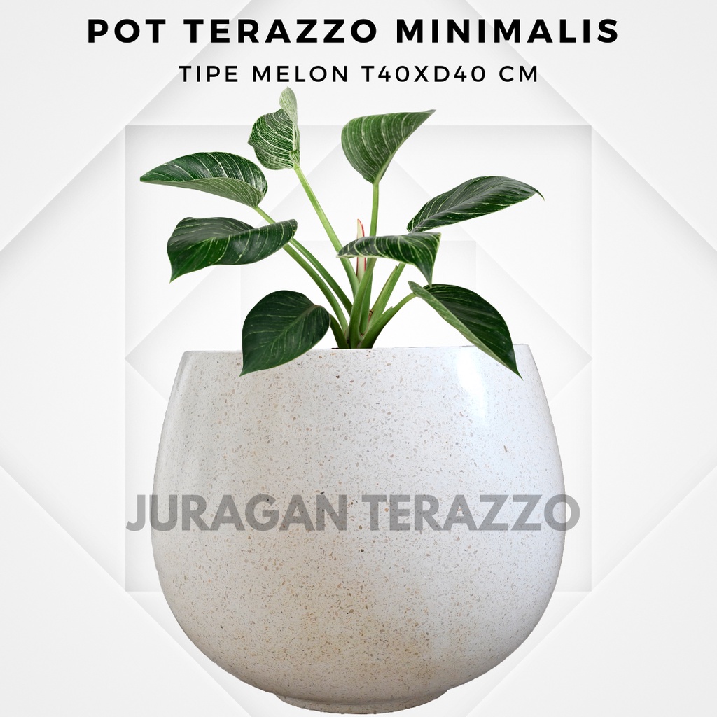 Jual JURAGAN TERAZZO POT TERASO PUTIH MINIMALIS TERAZZO - POT TANAMAN ...