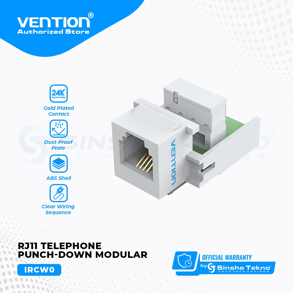 Jual Vention RJ11 Telephone Punch Down Modular Jack Colokan Kabel ...