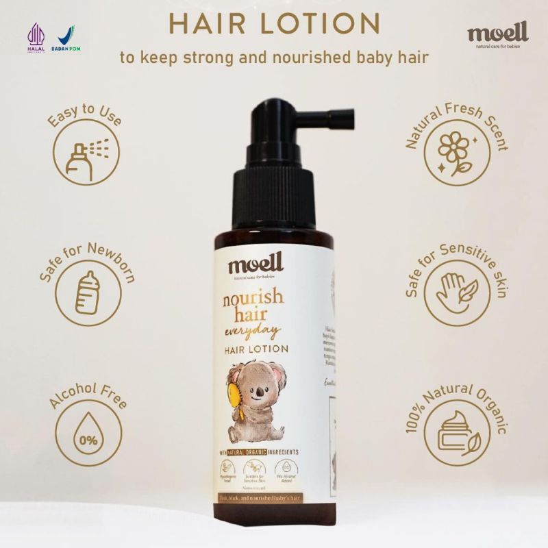 Jual Moell Nourish Hair Everyday 100ml / Hair Lotion Anak & Bayi ...