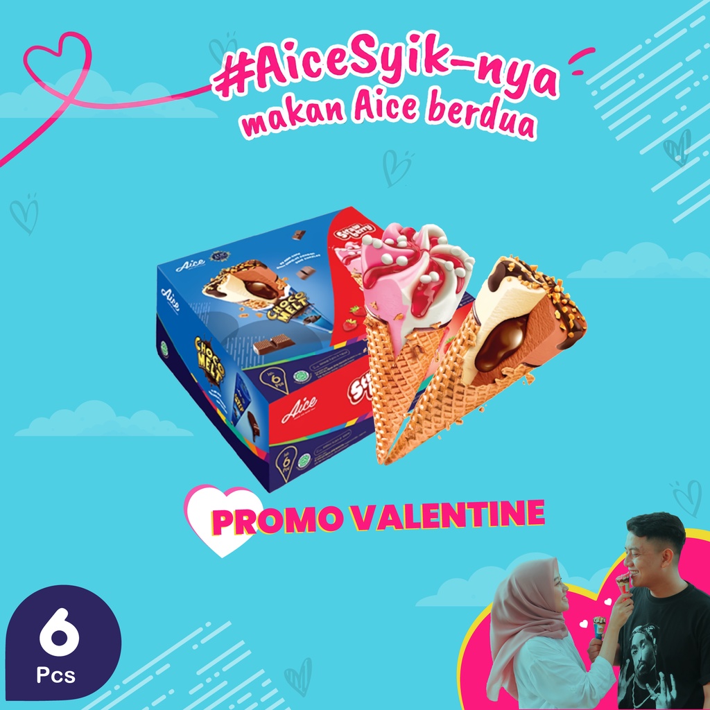 Jual Family Pack Cone Aice Ice Cream Special Valentine Love | Shopee ...