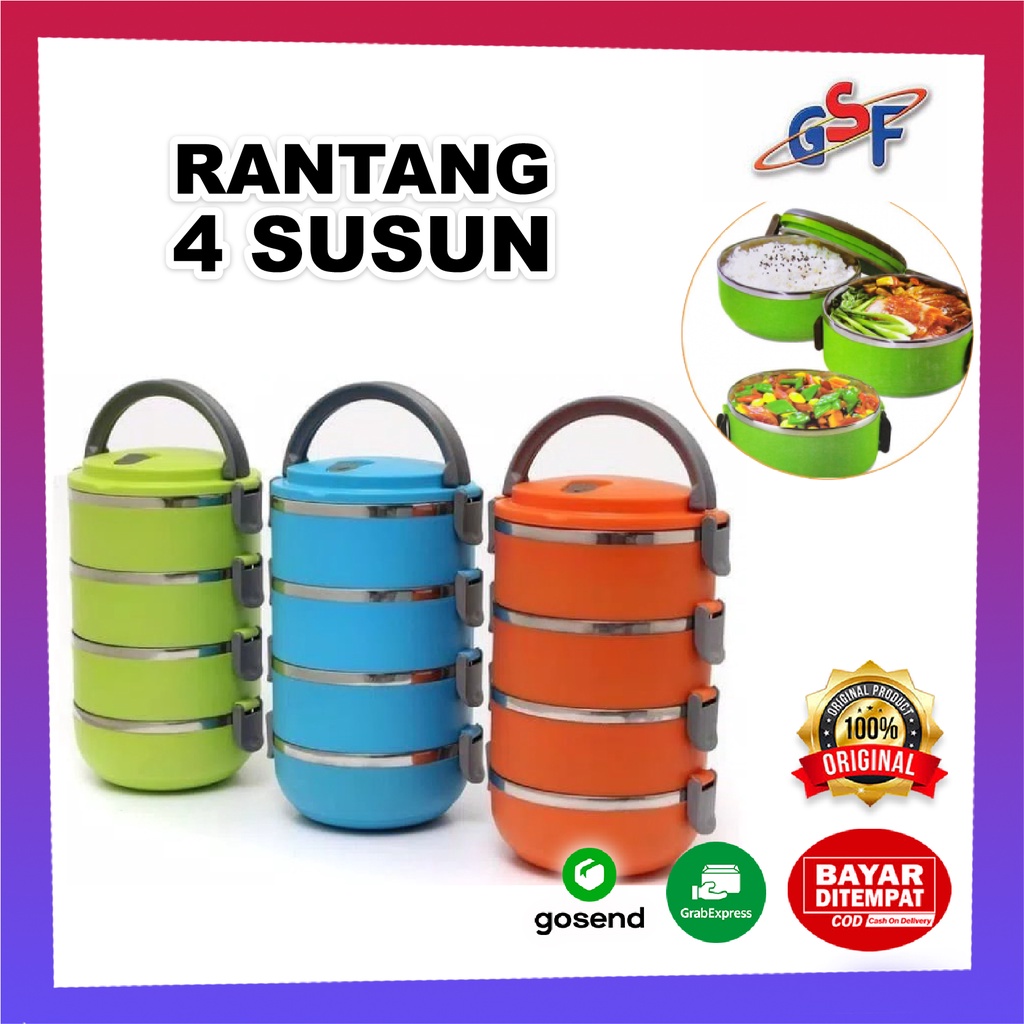 Jual New Lunch Box RANTANG SET Polos Tempat Bekal Wadah Makanan Sekolah ...