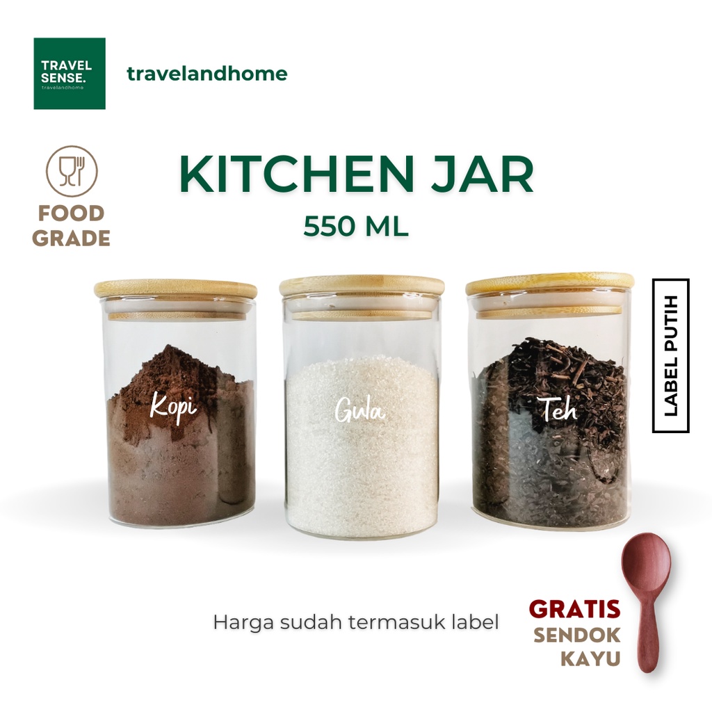 Jual Jar Bumbu Dapur BULAT BENING 550 ML - Label PREMIUM PUTIH by ...