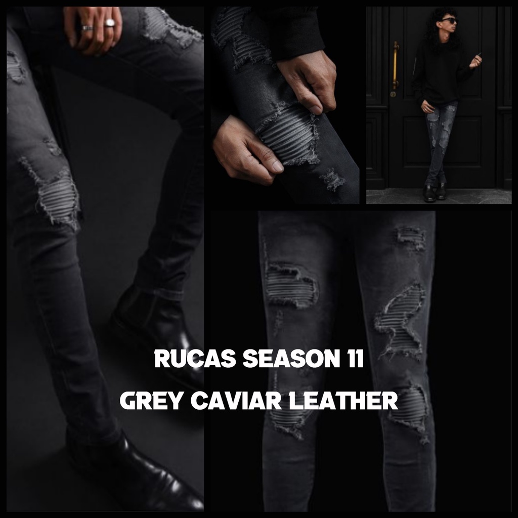Jual Rucas Season 11 Caviar Leather Grey Jeans / Rucas Last Collection ...