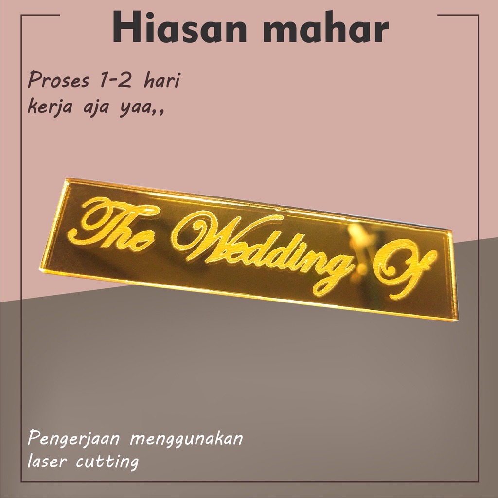 Jual Ukiran tulisan The Wedding Akrilik Gold The Wedding Akrilik Mirror Gold The Wedding Hiasan ...