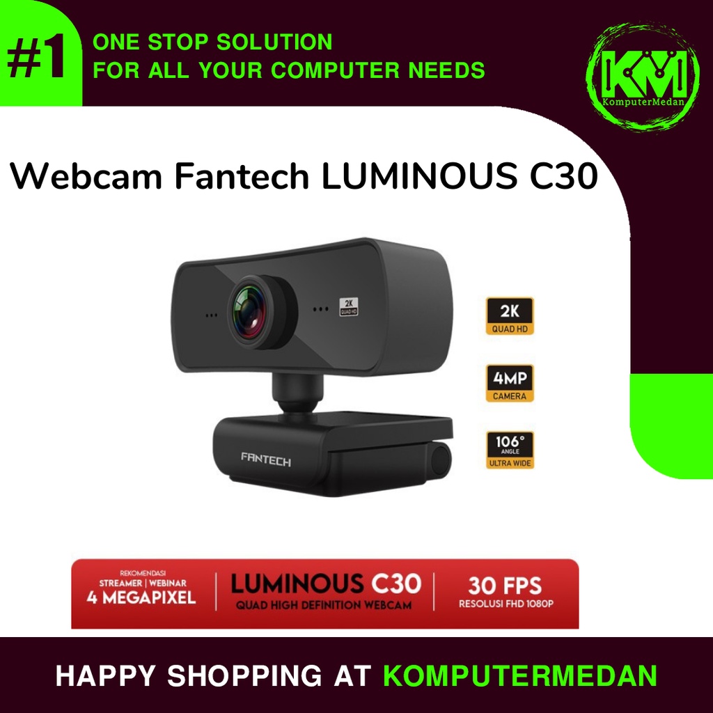 Jual Fantech Webcam 2K 4MP Luminous C30 QHD 1440P | Shopee Indonesia