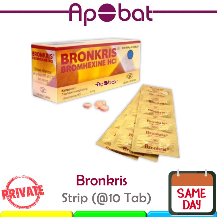 Jual - ApObat - Bronkris STRIP isi 10 Tablet Obat Batuk Berdahak Kaplet ...