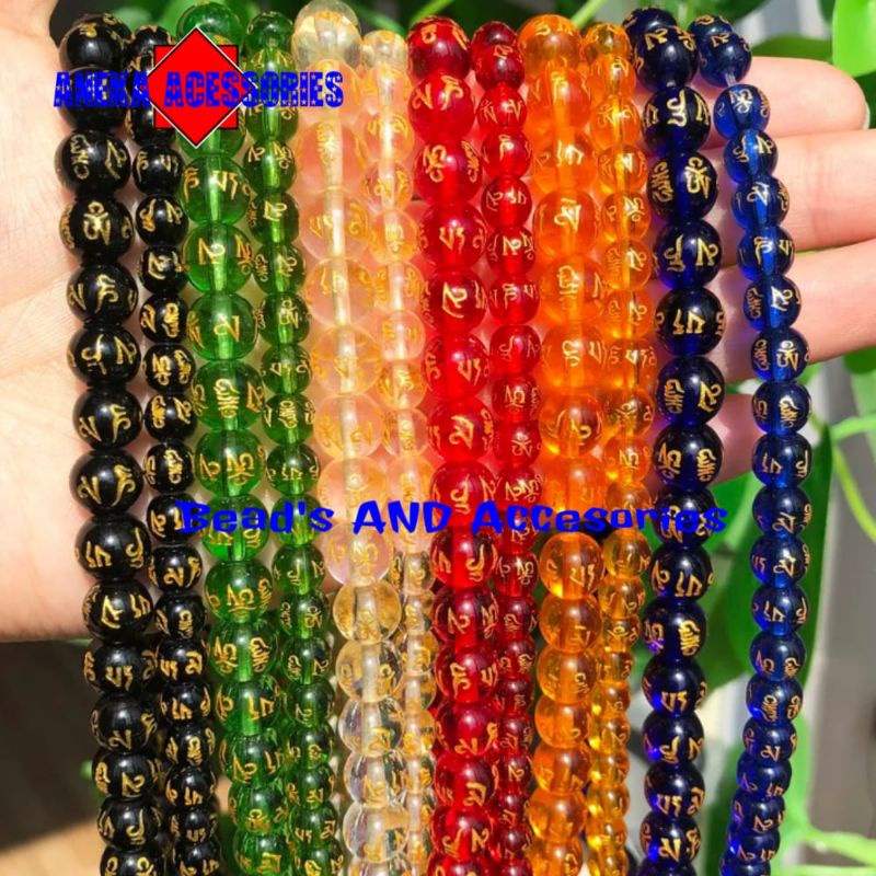 Jual 1String Manik Manik Batu Mantra Budha Tibet Bahan Membuat Gelang ...