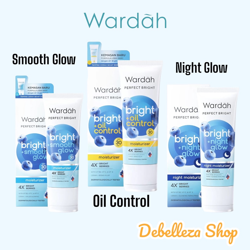 Jual Wardah Perfect Bright Moisturizer Bright Oil Control SPF30 - Smooth - Night Glow - SPF28 ...