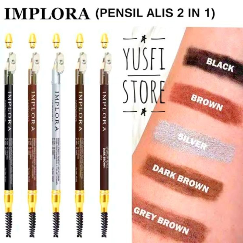 Jual Implore Eyebrow Pencil 2,5 gr Pensil Alis Implora Tahan Air Varian ...