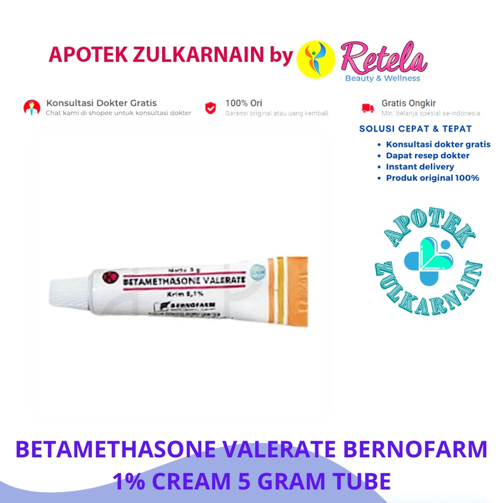Jual BETAMETHASONE VALERATE BERNOFARM 1% CREAM 5 GRAM TUBE betametason ...