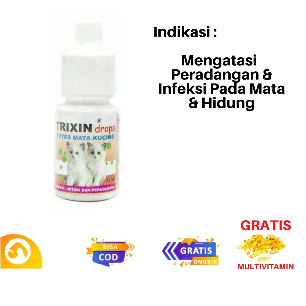 Jual Trixin Cat Obat Tetes Mata & Hidung Kucing Infeksi Radang Free ...