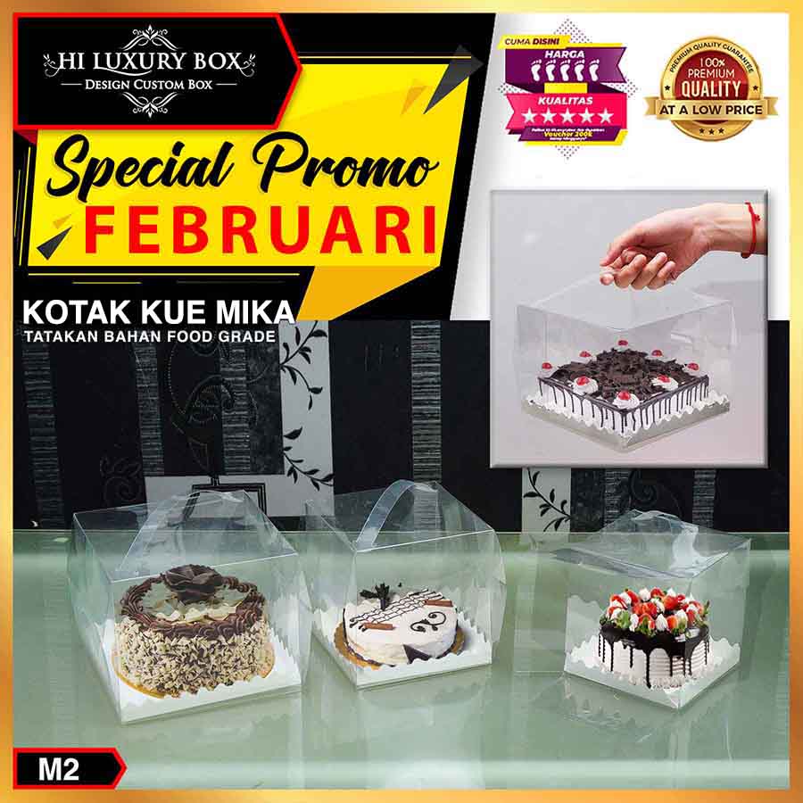 Jual Box Cake Kotak Kue Packaging Mika Transparan Murah M2 | Shopee ...