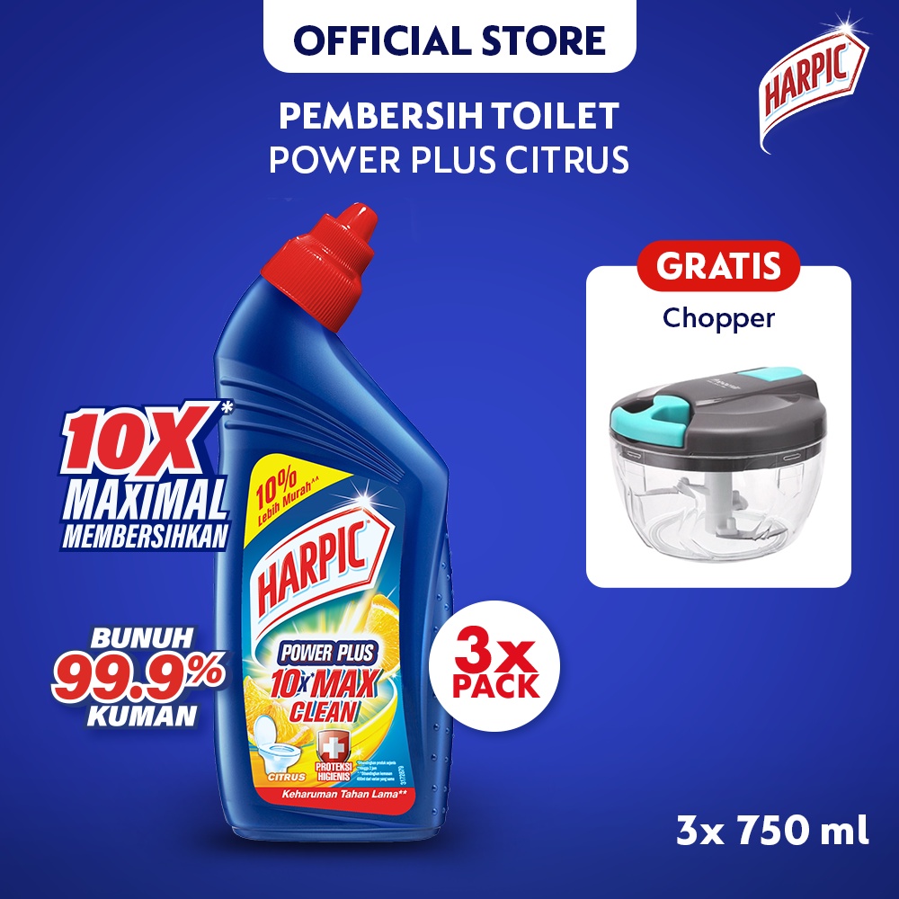Jual Harpic Citrus 750ml x3 GRATIS Chopper | Shopee Indonesia