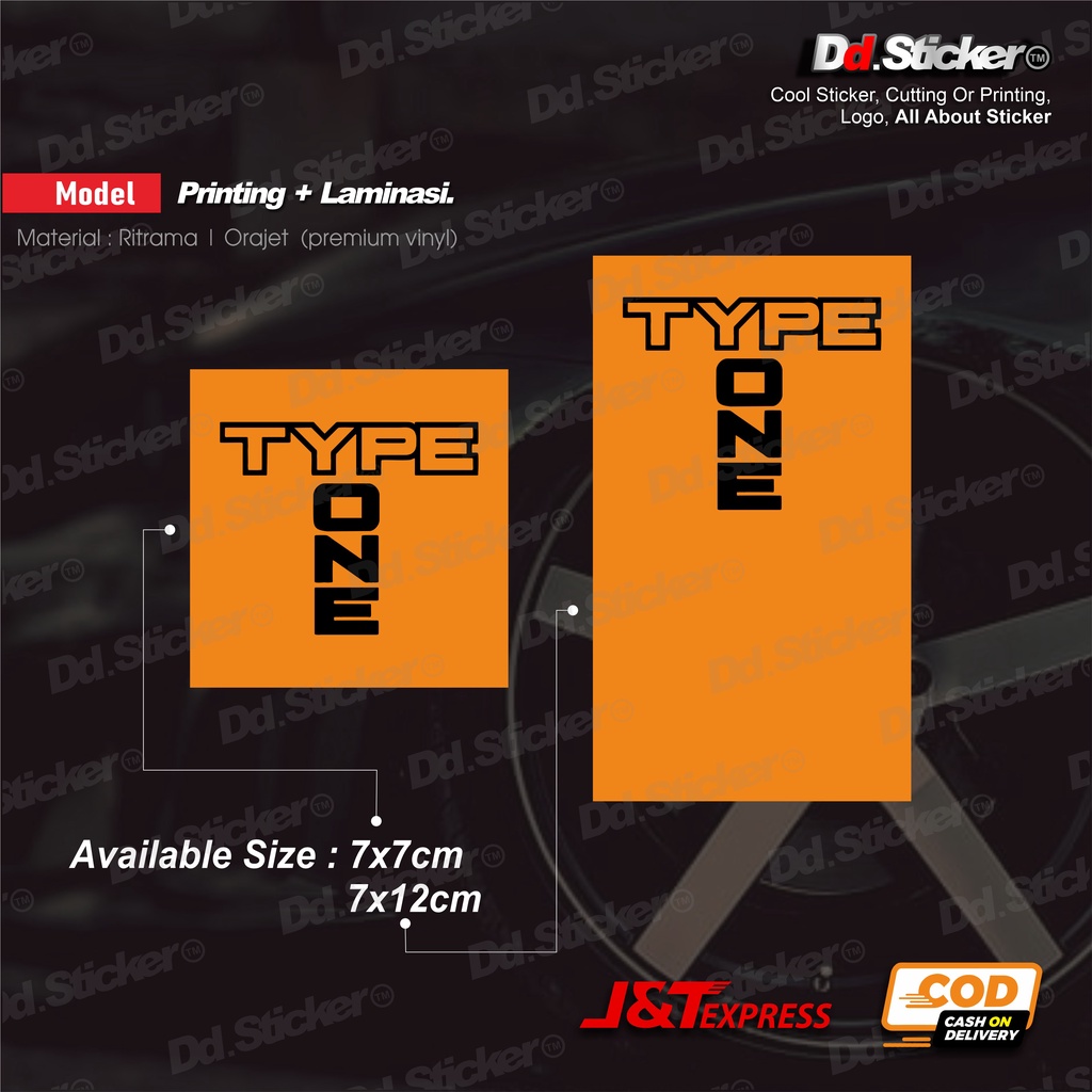 Jual STICKER TYPE ONE | 7x7cm 7x12cm | Shopee Indonesia