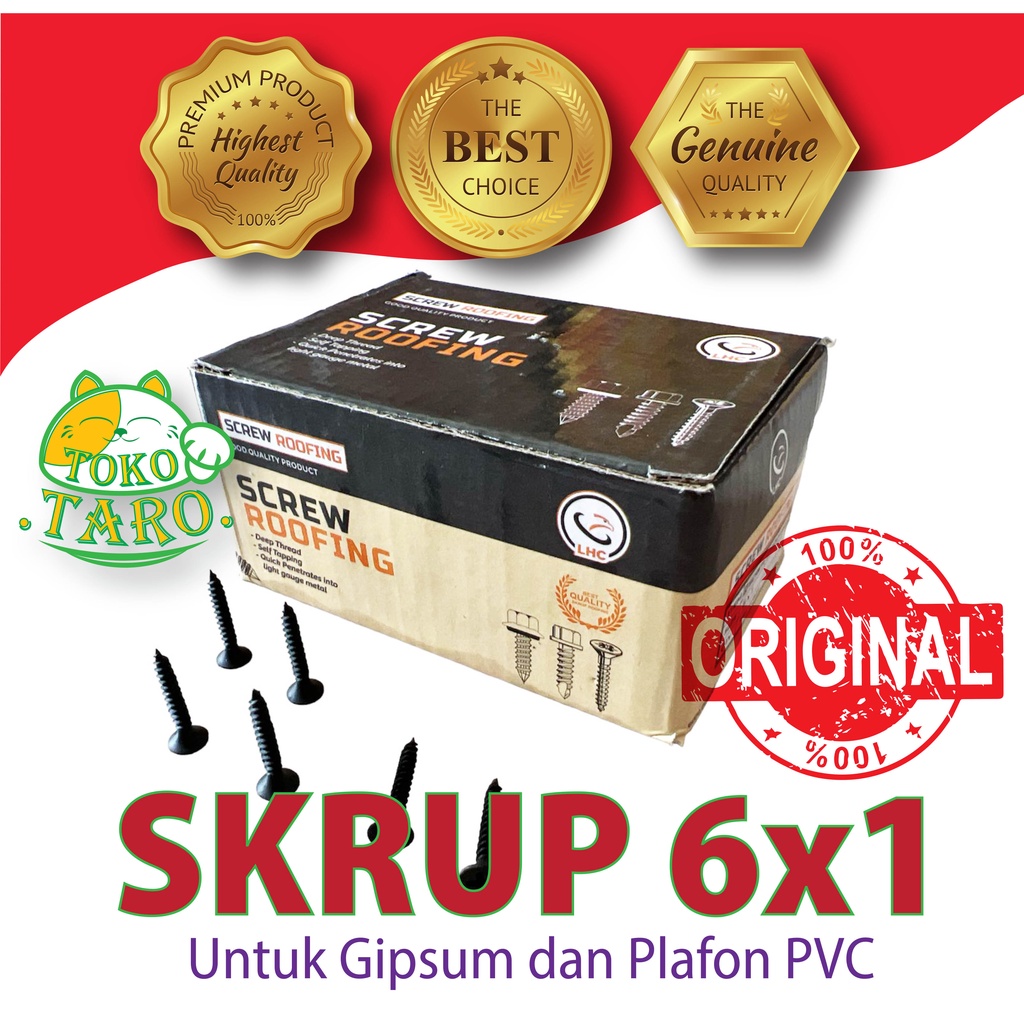 Jual (Harga Per Kotak) SEKRUP GYPSUM 6x1 6x2 Skrup Drywall Screw Mur ...