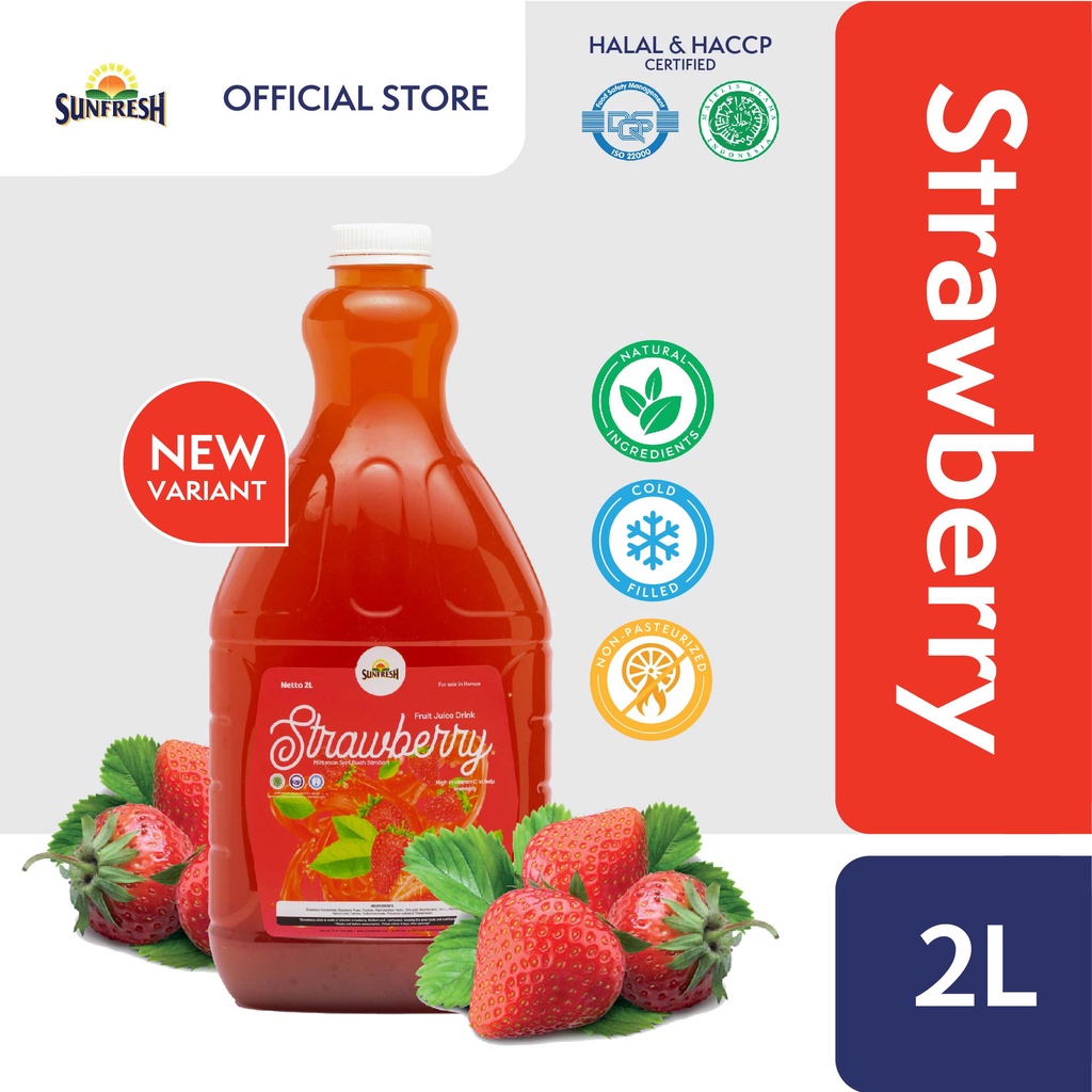 Jual Sunfresh Daily Strawberry Juice 2 Liter Mengandung Vitamin C - Jus ...