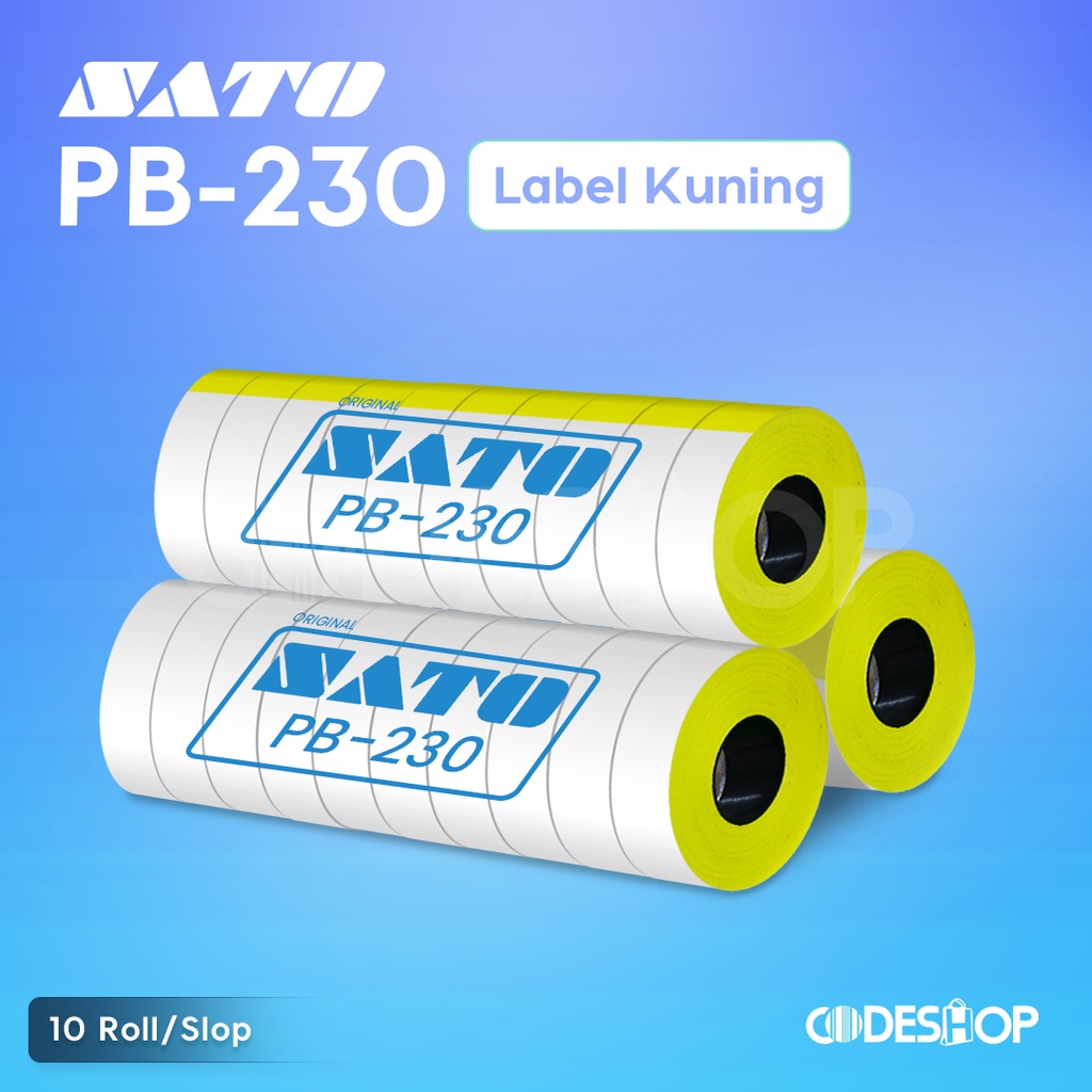 Jual LABEL STIKER PB 230 MERK SATO WARNA KUNING PB-230 STICKER LABEL ...