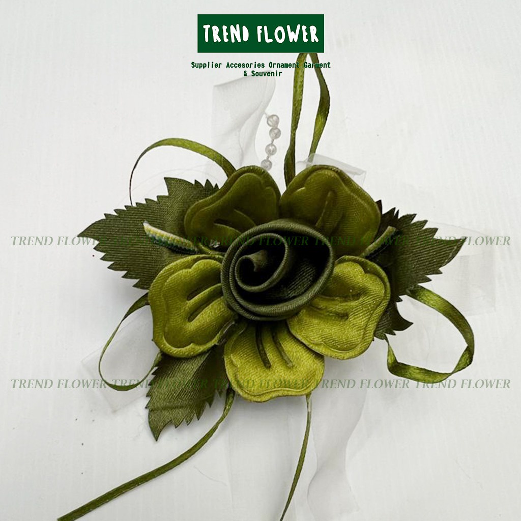Jual BUNGA KAIN PITA HIJAU ROSE CANTIK DAUN HIJAU aksesoris Hiasan ...