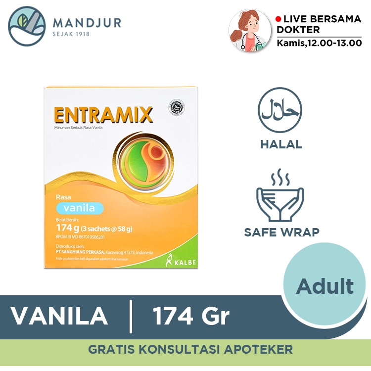 Jual Entramix Vanila 174 Gram - Susu Penambah Nutrisi Lansia dan ...