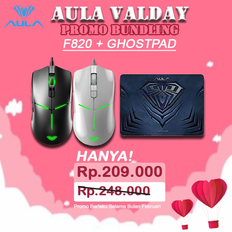 Jual Mouse Gaming Slanted Eyes AULA F820 BLACK or WHITE color choose it ...