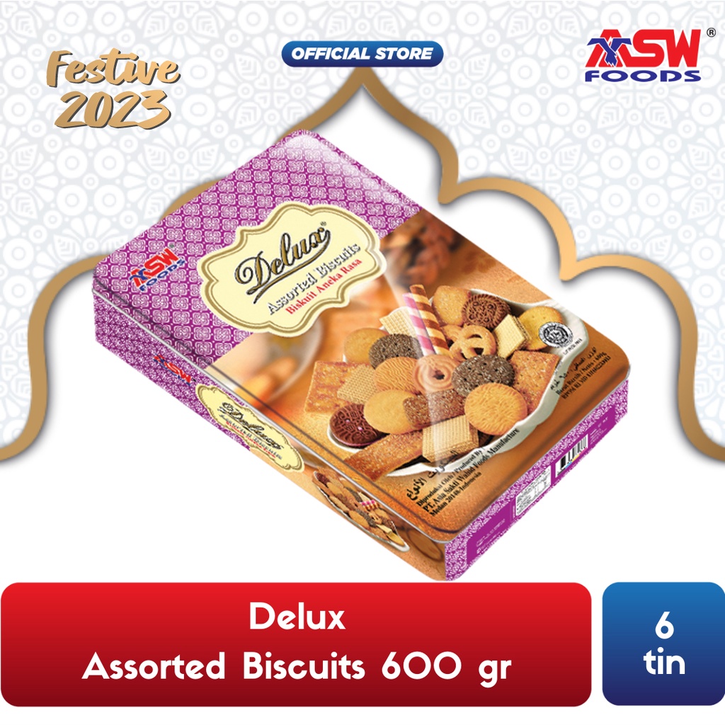 Jual Delux Assorted Biscuits ( 6 tins @ 600 gram ) | Shopee Indonesia