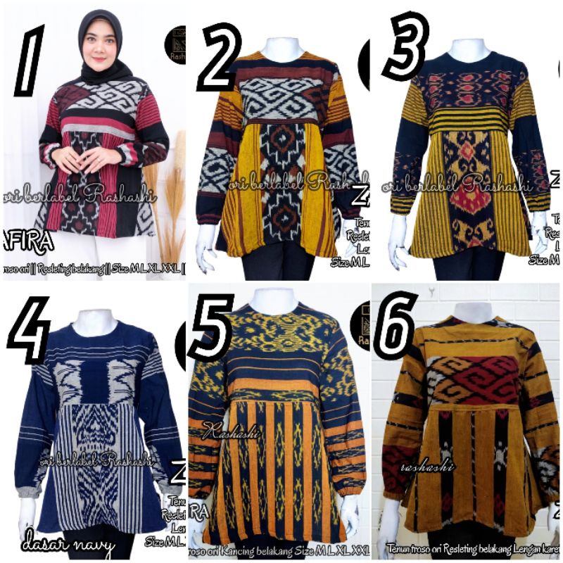 Jual Blouse tenun troso modern asli jepara blus kantor wanita baju ...