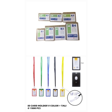 Jual ID Card Mika B1 B2 B3 B4 A1 A2 A3/Name Tag / Glue Card / Card Holder / TOP LOADER/ id card ...