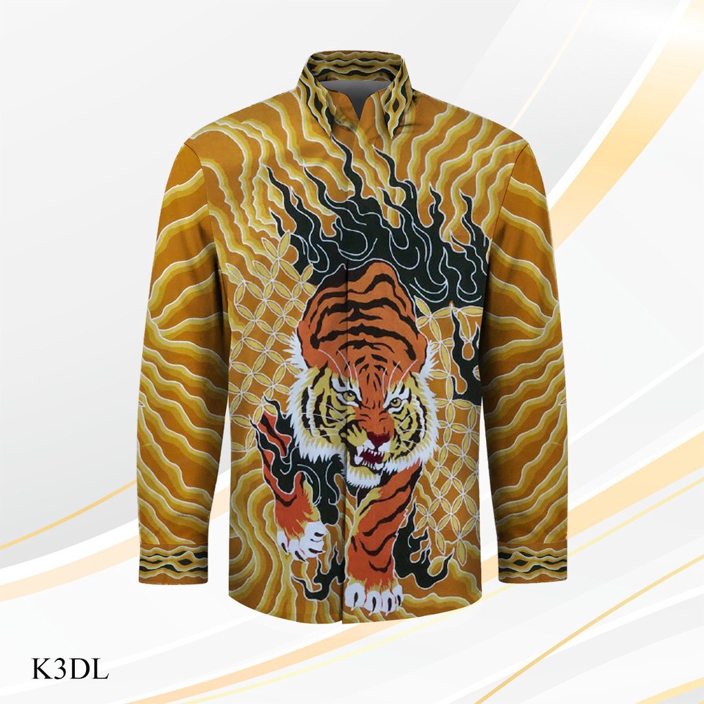 Jual Kain batik tulis katun 3D motif macan lukis pola kemeja premium ...