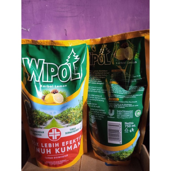 Jual WIPOL Karbol Lemon Pembersih Lantai Refill 750ml | Shopee Indonesia