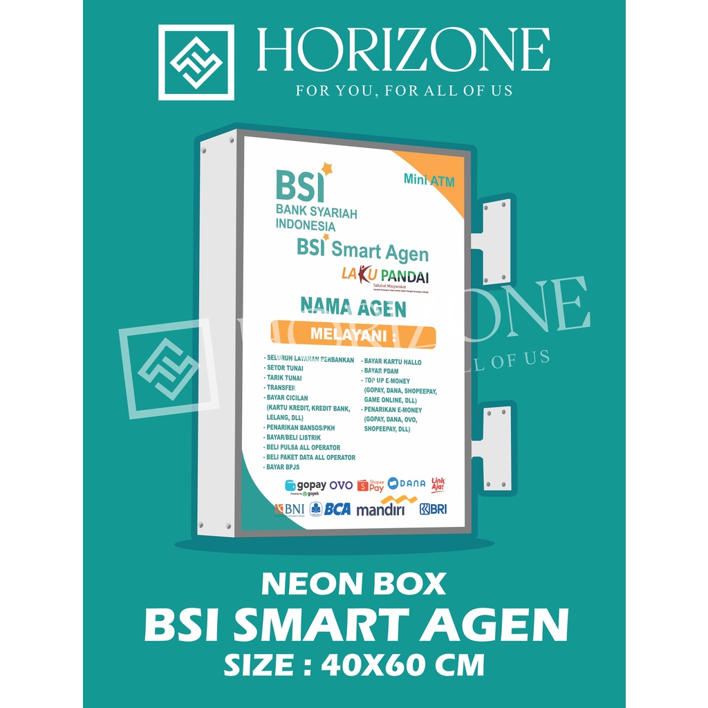 Jual NEON BOX BSI SMART AGEN 40 X 60CM 2 MUKA AKRILIK | Shopee Indonesia