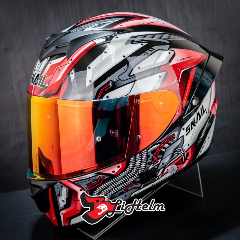 Jual HELM SNAIL FFS2 ROBOTIC RED GLOSSY | VISOR RED | FF S2 FULL FACE ...