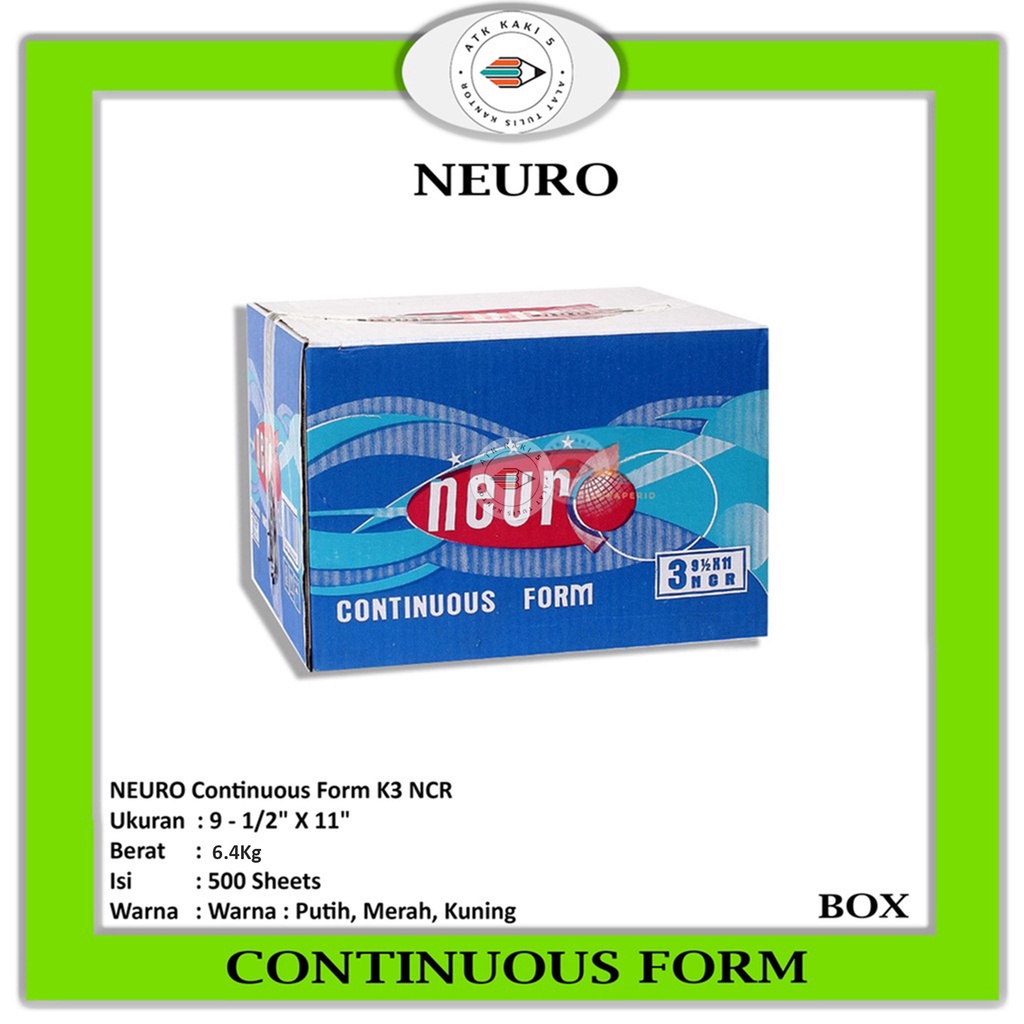 Jual NEURO - Continous Form 91/2 x 11 3 Ply ( K3 ) NCR - BOX | Shopee ...