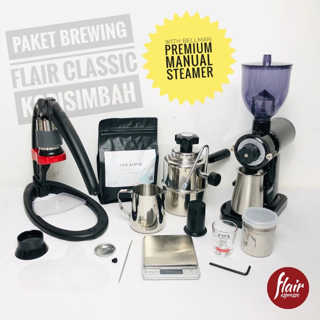 Jual Paket Brewing FLAIR CLASSIC Espresso Coffee Maker With Bellman ...