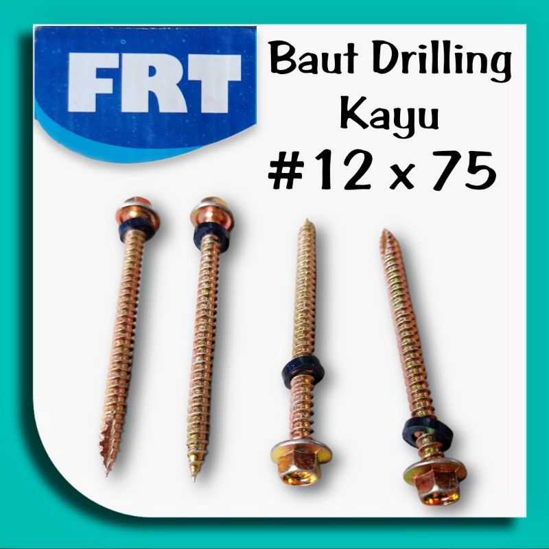 Jual Baut Drilling Kayu 12 x 75 (7,5cm) Skrup Roofing Kayu 12x75mm Merk ...