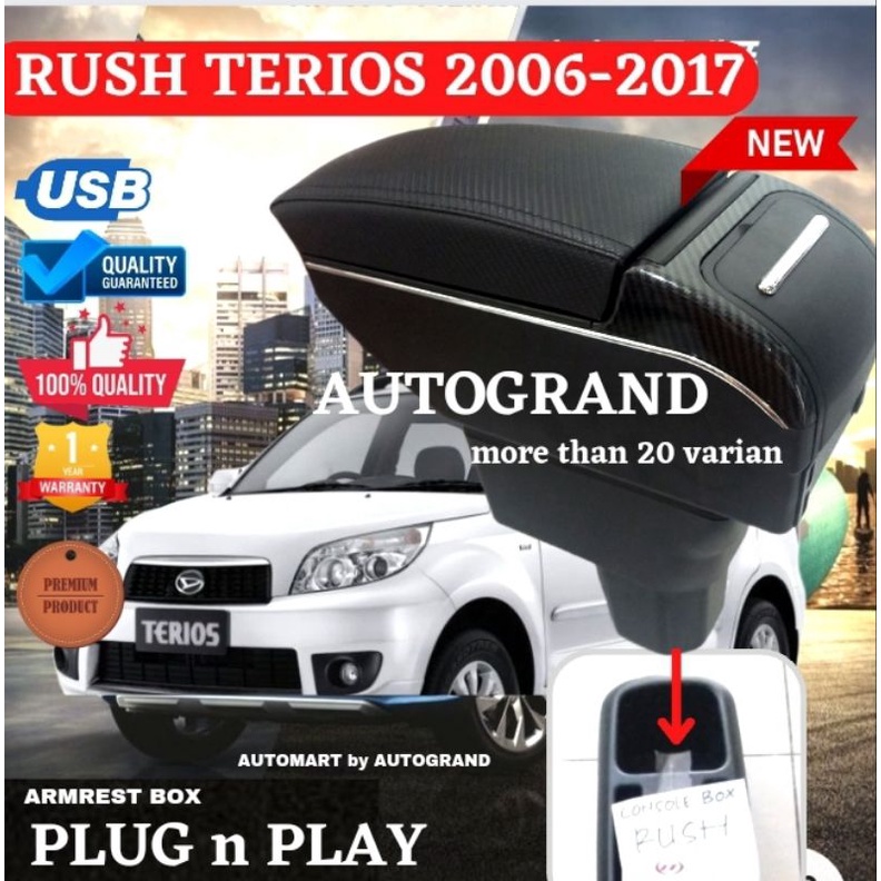 Jual ARMREST TERIOS RUSH 2006-2017 -Console Box RUSH TERIOS - USB LED ...