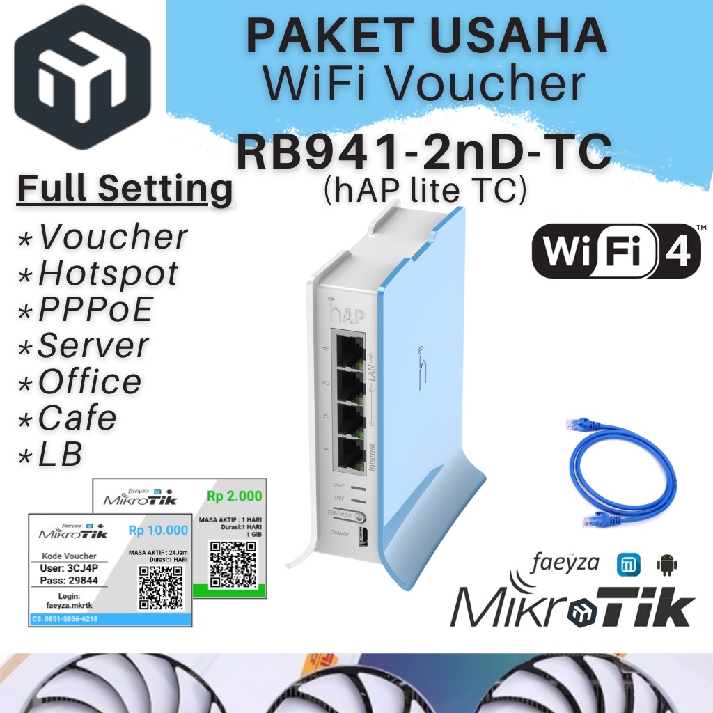 Jual MikroTik RB941 2nD TC hAP-Lite2 Full Setting Hotspot Voucher Rt Rw ...