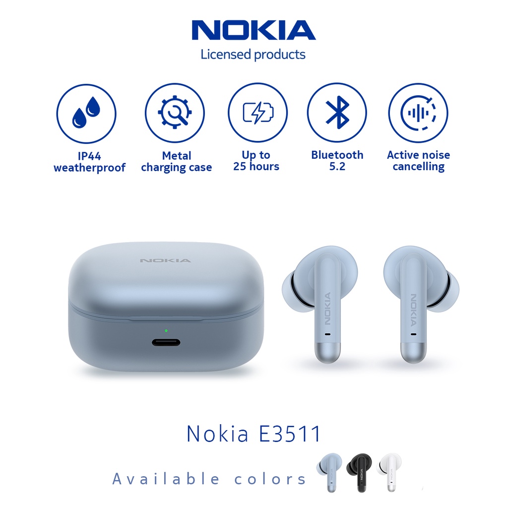 Jual Nokia E3511 ANC True Wireless Earphones TWS Low Latency HD - Blue | Shopee Indonesia