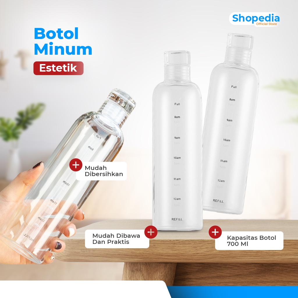 Jual Botol Minum Aesthetic Botol Minum Clear Tumblr Estetik Botol ...