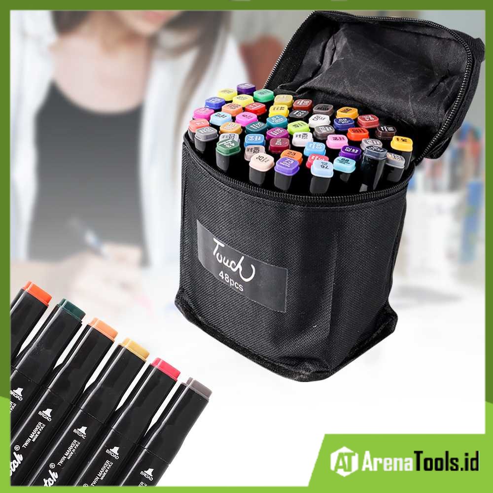 Jual Color Marker With Bag Spidol Warna Dengan Tas - Spidol Dual Side ...